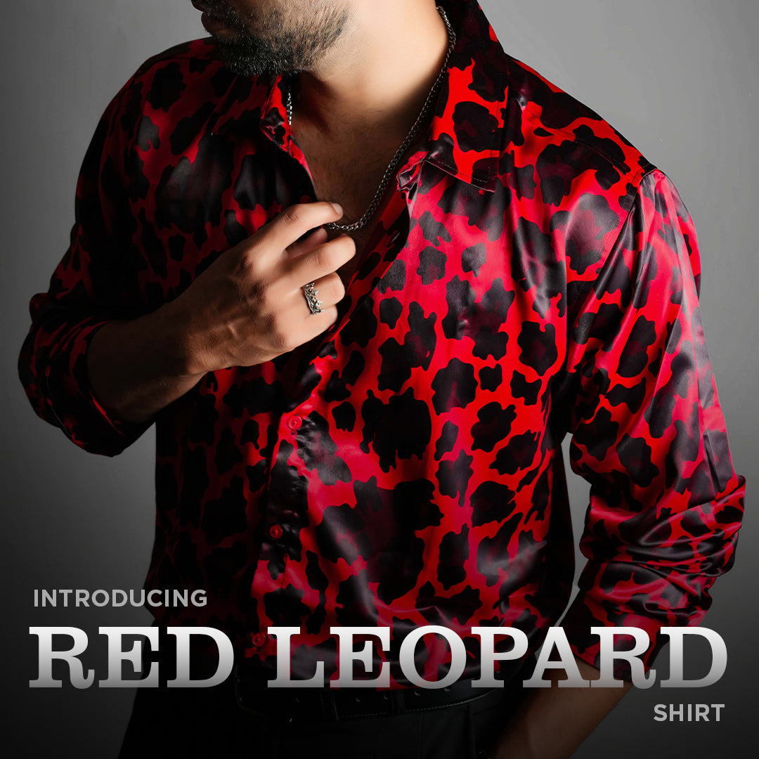 Buy Red Leopard Shirt Online | Full Sleeves Shirt | Mydesignation