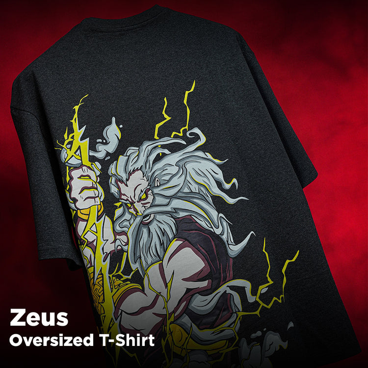 Buy Zeus Oversized Tshirt | Greek Mythology God | Mydesignation