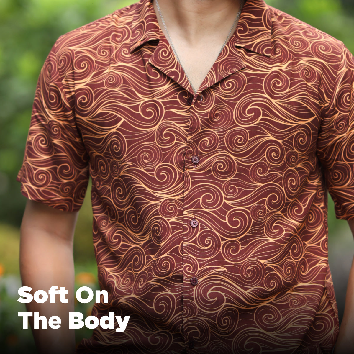 Brown Wind Pattern Shirt For Men | Casual Shirts | Mydesignation