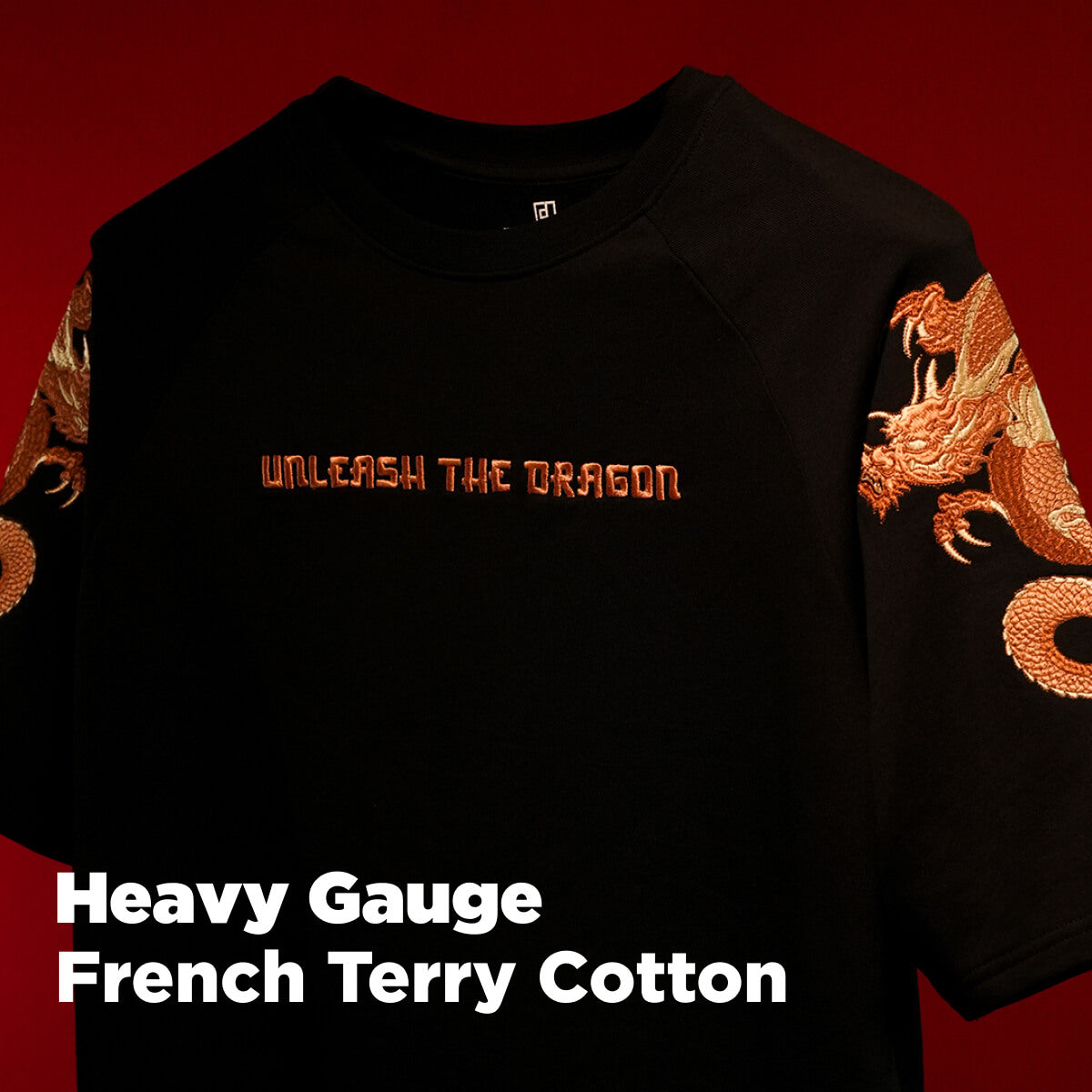 Dragon Embroidered T Shirts For Men | Heavy Gauge Oversized Tee ...