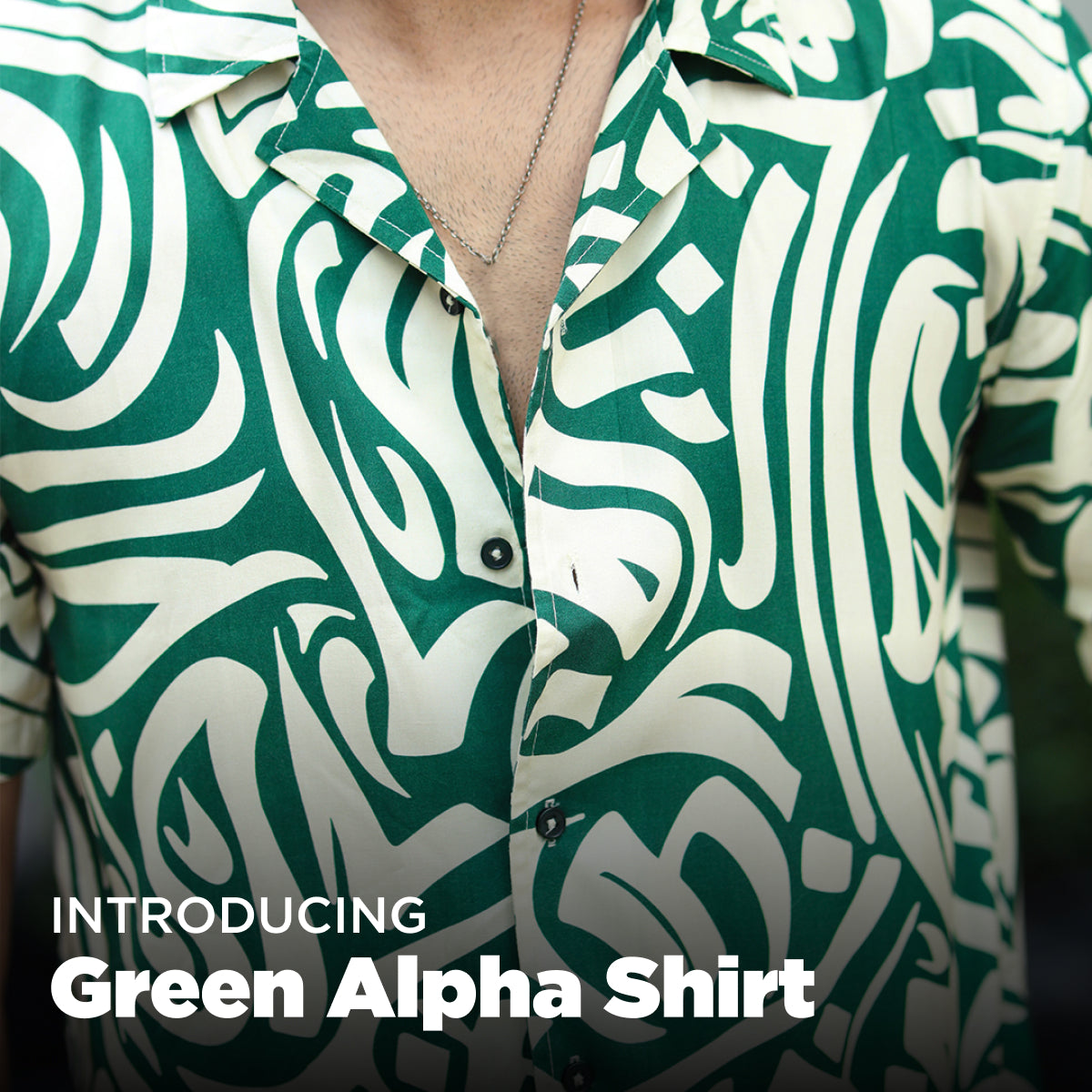 Green Alpha Shirt | Half Sleeve Rayon Shirt | Mydesignation