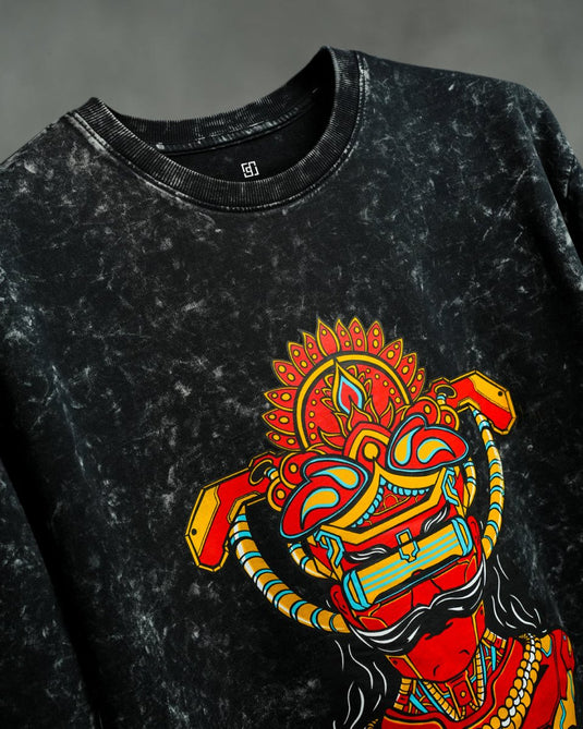 Cyborg Asura Oversized Tshirt | Acid-Washed Soft Cotton | Mydesigation ...