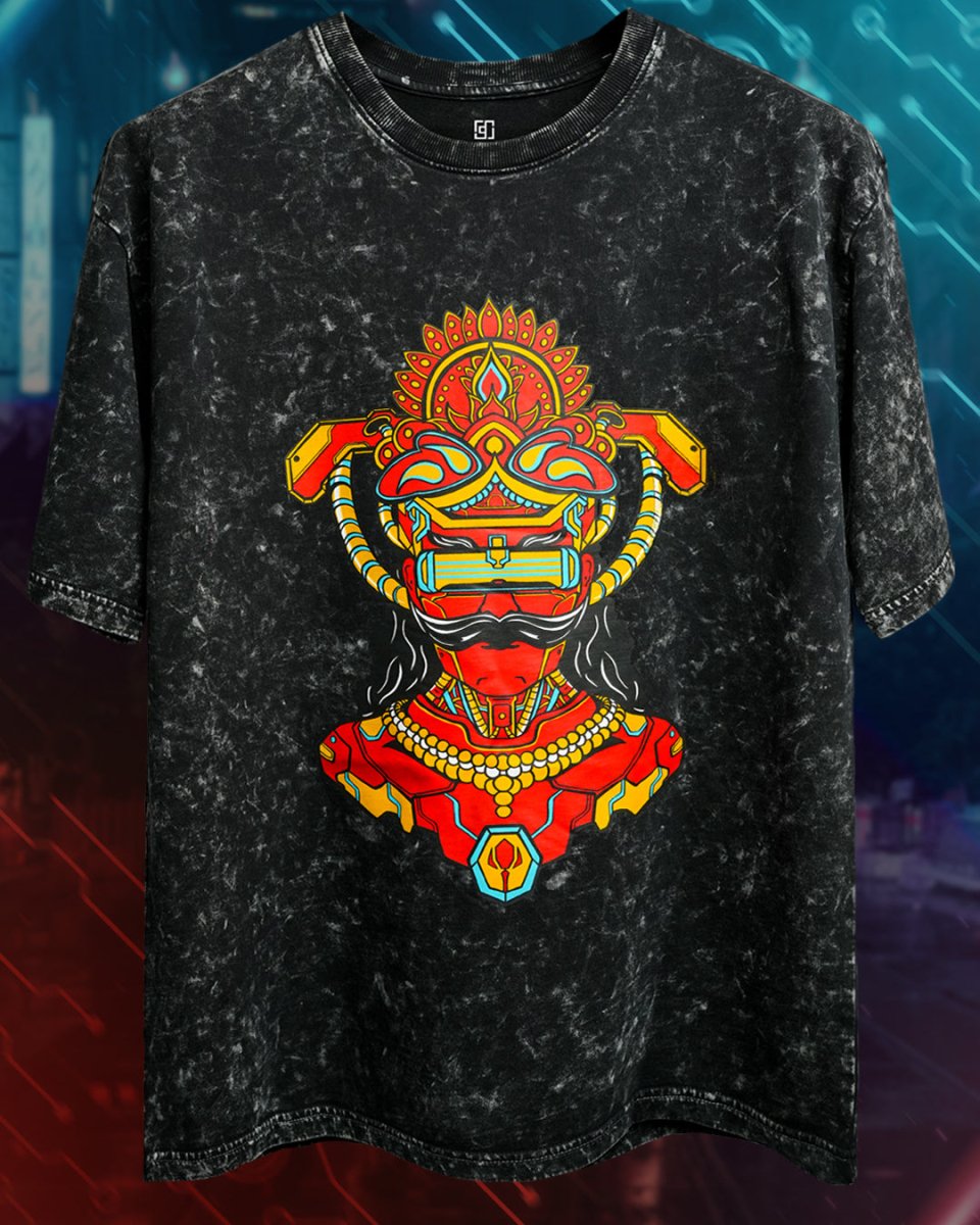 Cyborg Asura Oversized Tshirt | Acid-Washed Soft Cotton | Mydesigation ...