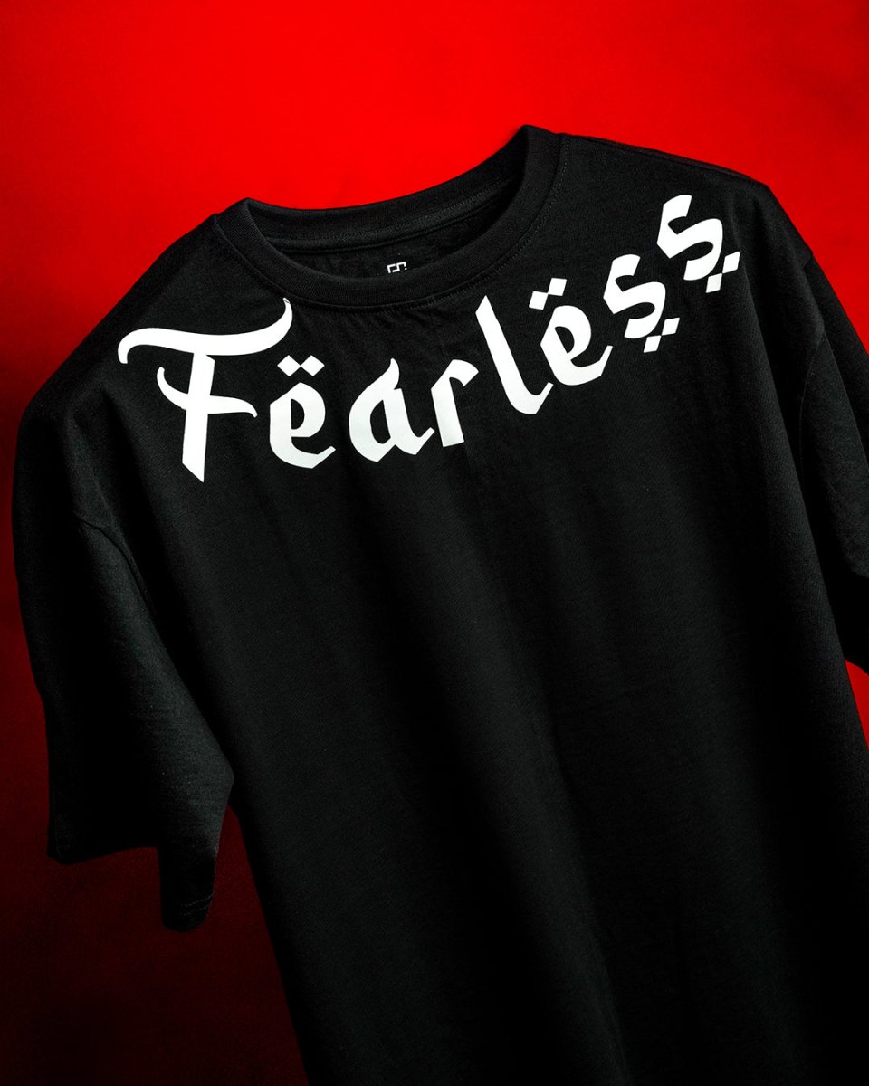 Fearless Oversized Tshirt | Glow In The Dark Cotton | Mydesignation