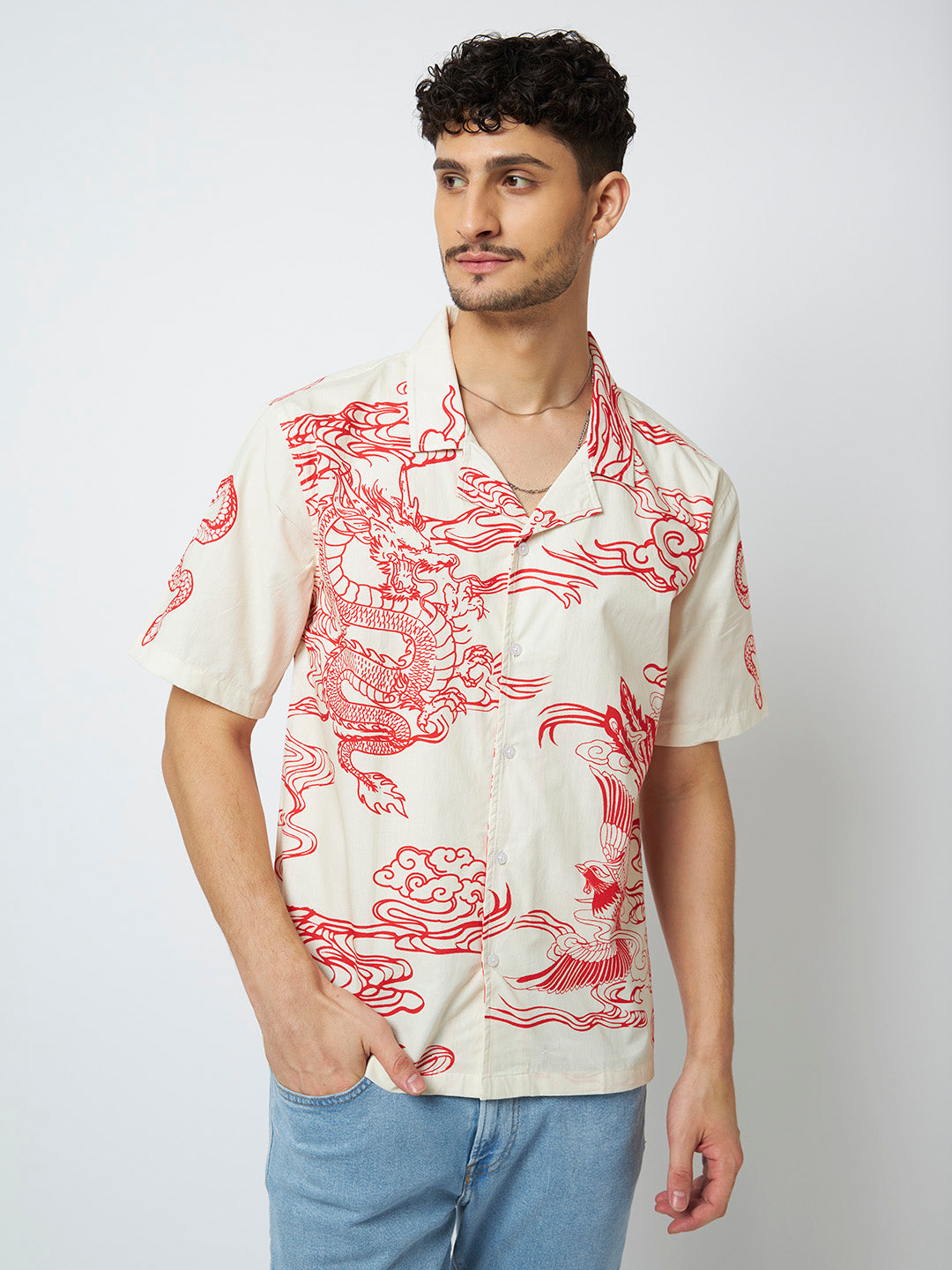 Dragon Shirt for Men - Premium Cotton Printed Shirt | Mydesignation