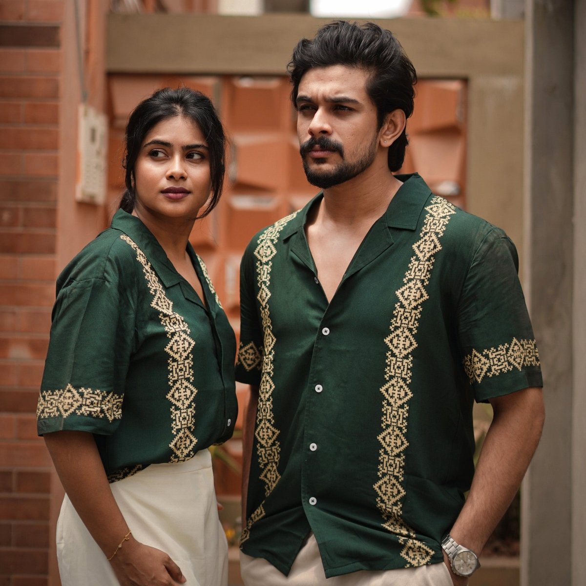 Premium Lightweight Green Panel Shirt for Women | Mydesignation