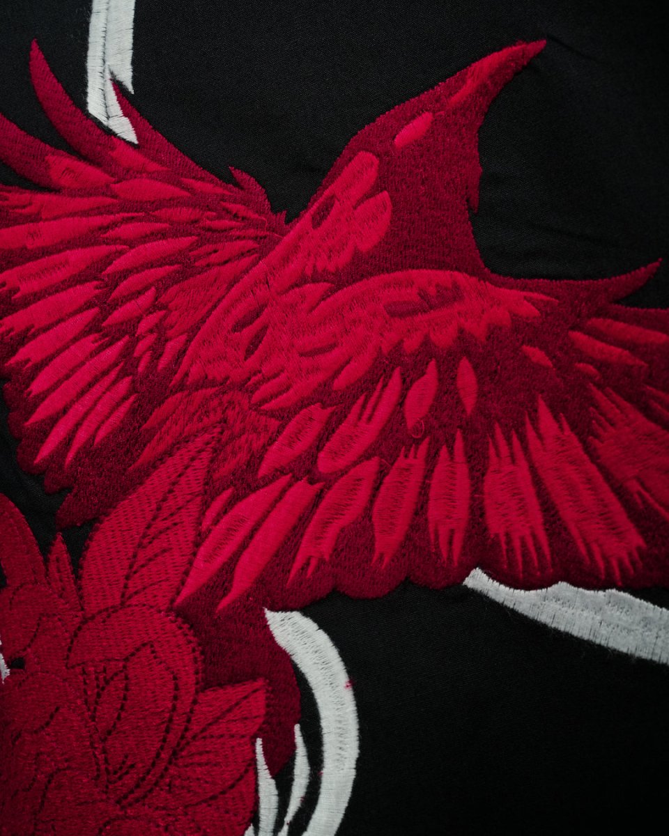 Raven Embroidered Shirt | Black Premium Cotton | Mydesignation