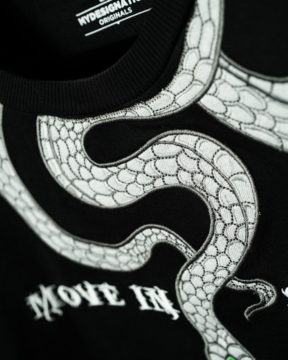 Snake Embroidered Oversized Tshirt | Premium Cotton | Mydesignation