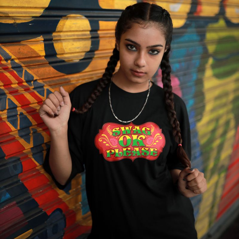 Buy Black Swag Oversized T-Shirts for Women | Mydesignation